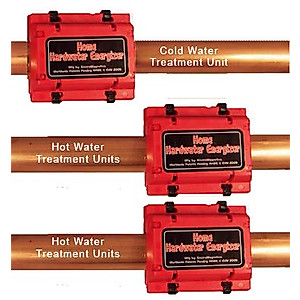 Heavy Duty Whole House Natural Hard Water Softener, Energized Structured Chemical-Free Soft Water 3-Unit System for Cold Lines and Winter/Summer Boiler