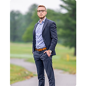 WOLFANT Men's 38mm Casual Jean Belt,100% Real Solid Full Grain Leather