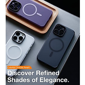 TORRAS Upgraded Matte Case for iPhone 14 Pro Case,[12FT Military Grade Protection][Compatible with MagSafe] Slim Sleek Touch Translucent Phone Cover, Matte Black