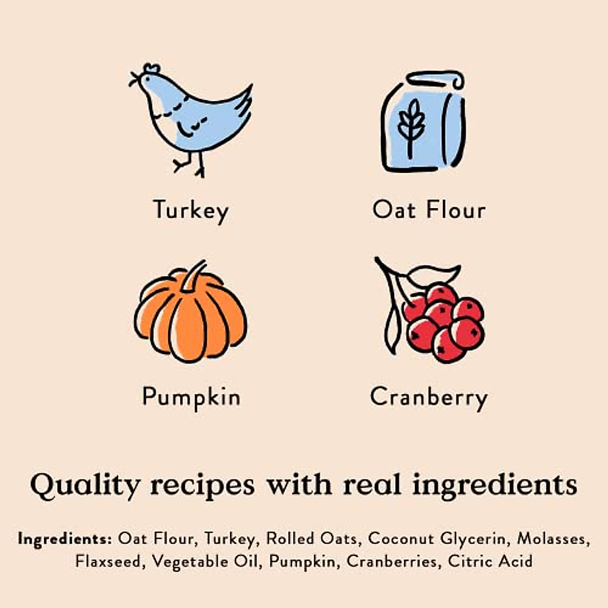 Bocce's Bakery Holiday Feast Recipe Treats for Dogs, Wheat-Free Everyday Dog Treats, Made with Real Ingredients, Baked in The USA, All-Natural Soft & Chewy Cookies, Turkey, Pumpkin & Cranberry, 6 oz