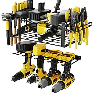 Godboat Power Tool Organizer, Garage Storage for Mens Gifts, Tool Storage as Dad Gifts, Wall-Mount Garage Organization, Floating Shelves for Tool Box & Pegboard, Cool Gadgets, Fathers Day Dad Gifts