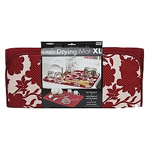 The Original Red Floral Dish Drying Mat