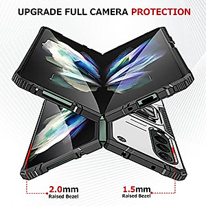 RLUYIDIKS for Samsung Galaxy Z Fold 4 Case,360°Rotate Ring Stand Magnetic Cover Case,Military Grade Protection Shockproof Phone Case,7.6inch for Samsung Galaxy Z Fold 4 5G,Silver RUS01-12
