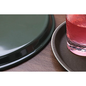 New Star Foodservice 25064 Restaurant Grade Non-Slip Tray, Plastic, Rubber Lined, Round, 14-Inch, Brown