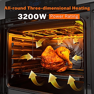 Empava 24" 10 Cooking Functions W/ Rotisserie Electric LED Digital Display Touch Control Built-in Convection Single Wall Oven EMPV-24WOC02