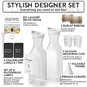 Arjust Laundry Soap Dispenser for Laundry Room Decor - Laundry Soap Containers - Laundry Detergent Container for Bleach Softener - Laundry Room Organization Labels Funnel eBook