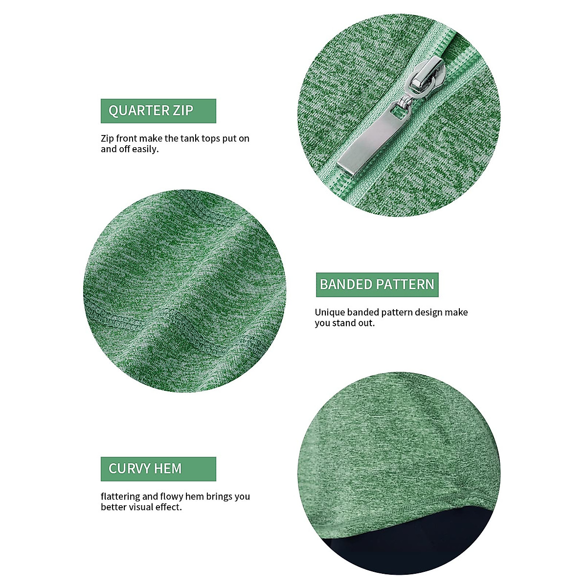 Tanst Sky Women's Golf Shirt, Sleeveless Pickleball Outfits for Women Moisture Wicking Quarter Zip Stretchable Tank Tops Ladies Solid Tennis Running Workout Athletic Activewear Dark Green Large