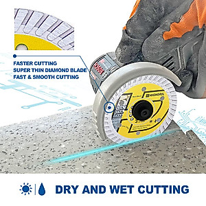 HIGHDRIL Diamond Saw Blade, 3PCS 3in/75mm x Arbor 3/8inch/10mm for Granite,Hard Concrete,Ceramic,Hard Porcelain