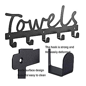 Eywlwaar Metal Towel Racks Towel Holder Sandblasted Wall Mount Rustproof and Waterproof for Kitchen Storage Organizer Rack, Bathroom Towels, Robes, Clothing (Style-Towels-2)