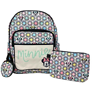 Disney Personalized Diaper Bag Character MICKEY MINNIE and MORE Multi-Pocket Functional Baby Diaper Bag Backpacks (Personalized Minnie Mouse Sunburst)