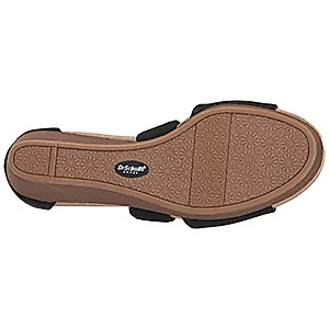 Dr. Scholl's Shoes Women's Barton Band Wedge Sandal, Black Smooth, 9