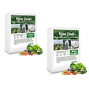 GonLei 2Pack 10X25 FT+1Pack 10X50FT Plant Covers Freeze Protection