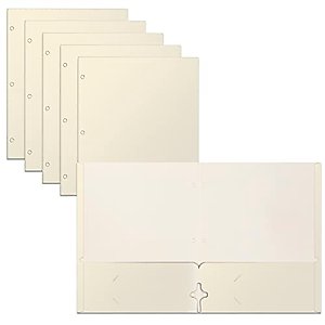 Two Pocket Portfolio Folders, 50-Pack, White, Letter Size Paper Folders, by Better Office Products, 50 Pieces, White