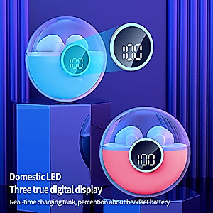 hujusko Earbuds Wireless Bluetooth 5.2 Fitness Lightweight Headphones, Fast Charging, Touchable Led Display Earphones, with Charging Case Built in Micphones for iOS/Android Phones(White)