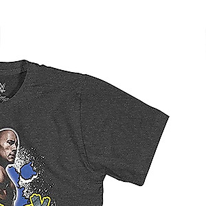 WWE Mens The Rock Shirt - The Brahma Bull Superstar Tee - Dwayne Johnson World Wrestling Champion T-Shirt (Charcoal Heather, X-Large)