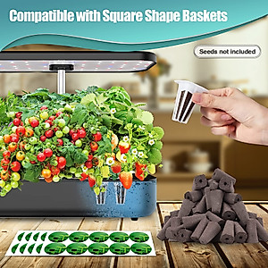 Haligo 100pcs Square Pods for Hydroponics Growing System, 50pcs Square Grow Sponges with 50pcs Pods Labels, Supplies Replacement, Compatible with IDOO, QYO, LYKO (Square)