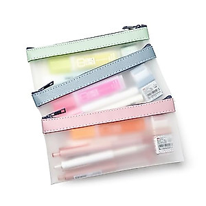 JUTOROSY 3 Pack Pencil Case Zipper Pencil Pouch, Multifunctional Clear Pen Bag Organizer Stationery Storage Bag for Office Supplies Cosmetics Makeup Travel Accessories