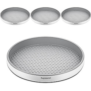 10 Inch Non Skid Lazy Susan Organizer, Spice Rack Organizer, Lazy Susan Turntable, Turntable Rack for Cabinet, Pantry Organization and Storage, Kitchen, Fridge, Bathroom Makeup, 4 Pack