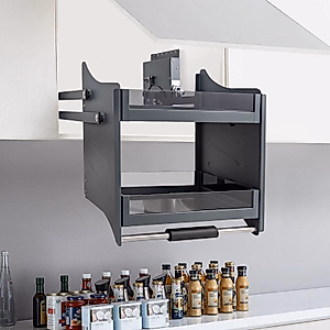 LIECARYAM Cabinet Pull Down Shelf, 24Inch Cabinet Pull Down Shelving System Blind Corner Cabinet Pull Out Pull-Out Kitchen Wall Sliding Shelf Pull-Out Home Organizers Cabinet Storage 42-44lb (24Inch)