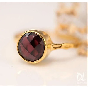 Pompom Amethyst gemstone Rings 925 Silver Band 10 mm round (925 Silver, 8)