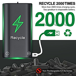 USB C Charger Station for Xbox One Rechargeable Battery Pack, 4x1200mAh (4x2880mWh) Batteries for Xbox One Controller, Battery Packs for Xbox Series X/Xbox Series S/Xbox One S/Xbox One X/Elite