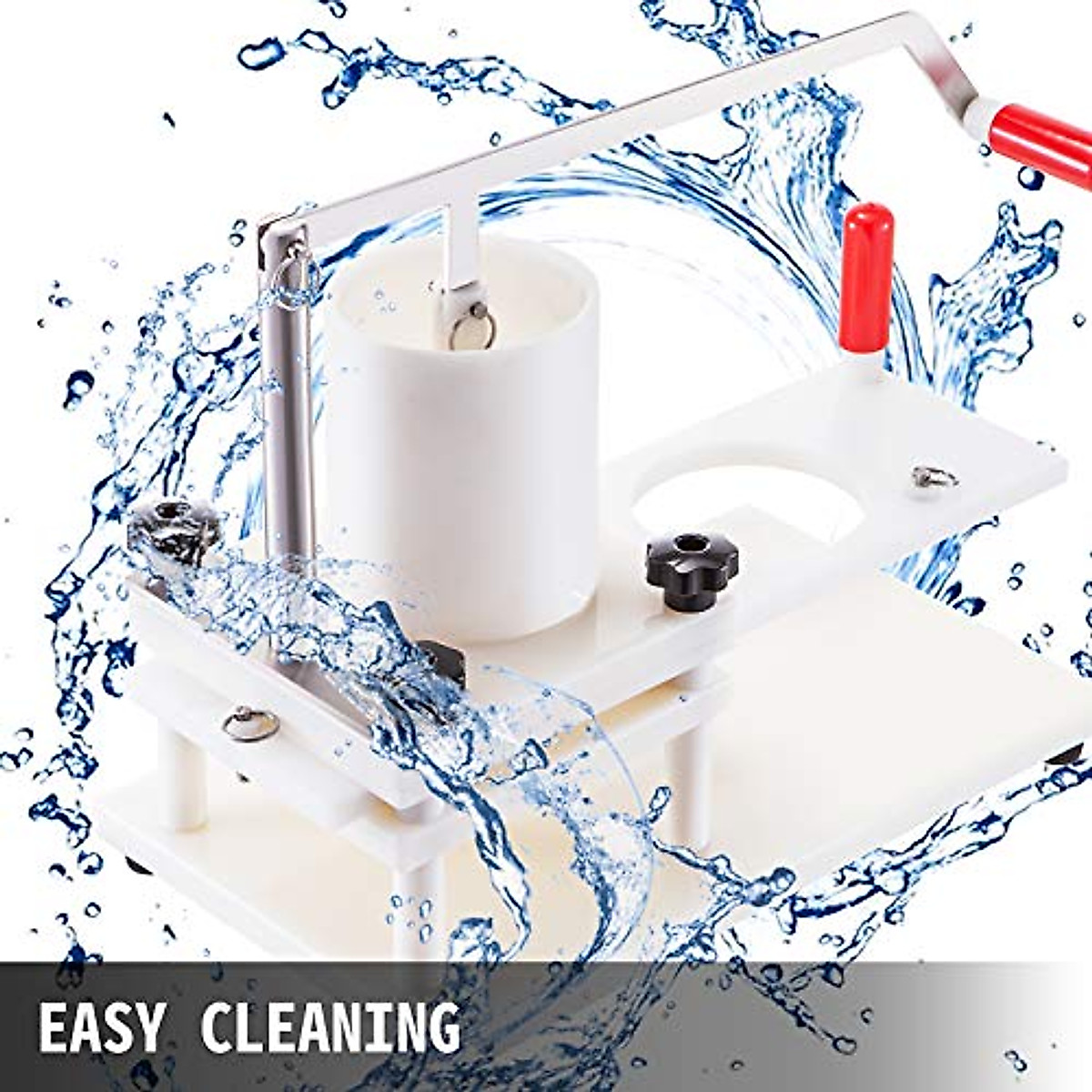 VBENLEM Burger Commercial Buger Press 55mm/2.15inch and 130mm/5inch, Manual Meat Maker PE Material with Tabletop Fixed Design Forming Processor Machine with 2 Sets of Patties Model, 5inch, White