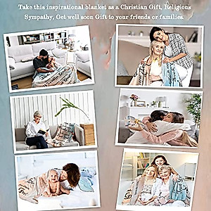BOOPBEEP Healing Throw Blanket with Inspirational Thoughts and Prayers- Religious Soft Throw Blanket Inspirational Blankets and Throws 40x50 Inch Throw Blankets Perfect Caring Gift for Women Men