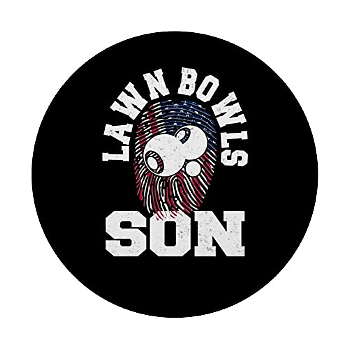 American Flag Fingerprint Patriotic Sports Lawn Bowls Son PopSockets Swappable PopGrip