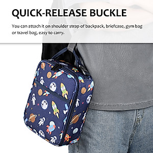 Tirrina Insulated Lunch Box for Men Women, Portable Thermal Small Lunch Bag for Office Work Picnic, Reusable Compact Lunchbox Cooler Tote for Adults, Space Pattern