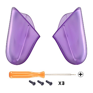 eXtremeRate Clear Atomic Purple Replacement Handle Grips for Nintendo Switch Pro Controller, DIY Hand Grip Shell for Nintendo Switch Pro - Controller NOT Included