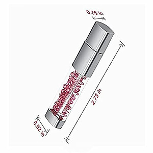 64GB USB 2.0 Flash Drive Rhinestone Diamond Crystal Flash Drive Glitter Lipstick Case Shape USB Drive Shining Necklace Jump Drive Pen Drive Funny Memory Stick for Gift (64GB, Sakura Pink)