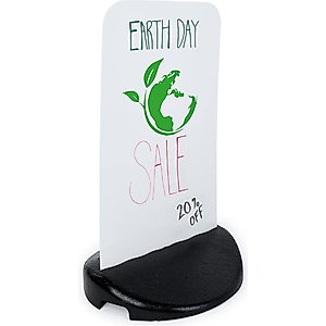 Displays2Go Sidewalk Sign with Weighted Base, Double Sided, Outdoor Rated - White Panel, Black Bottom (ECO1831WN)