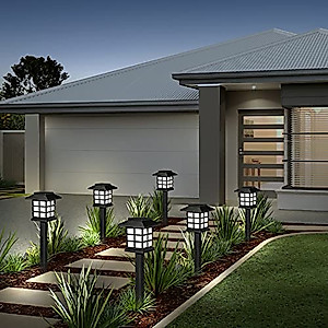 PARTPHONER Solar Outdoor Pathway Lights 16 Pack, Waterproof Garden Walkway Lights Solar Powered, Outside LED Lanscape Lights for Path Yard Patio Lawn Driveway, Cold White 5000K