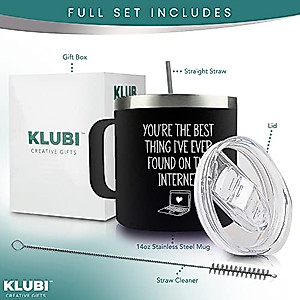 Gifts for Him or Her - 14oz Stainless Steel Mug/ Tumbler - Funny Presents for Birthday, Anniversary, Friends, Boyfriend, Girlfriend, Wife, Husband, Unique Idea, Romantic, 1, One, Valentine's Day