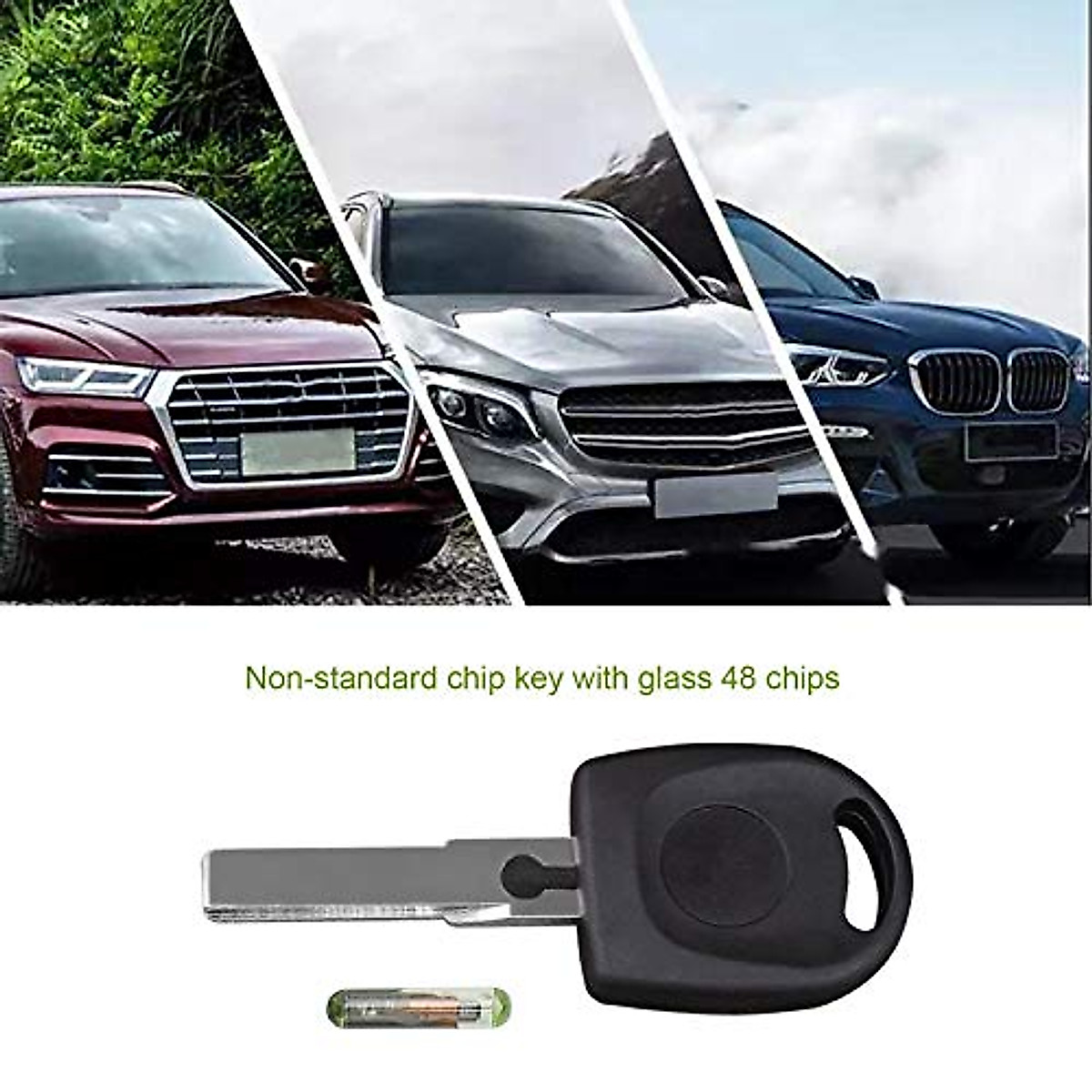 Car Key Case Fob Shell with Immobilizer ID48 Transponder Chip Uncut Key Blank Kit Vehicle Remote Key Replacement Spare Parts