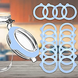 JUN 12 Pcs Replacement Silicone Jar Gaskets Food Grade Rubber Seals Airtight Silicone Gasket Sealing Rings 3.75 Inches(White)