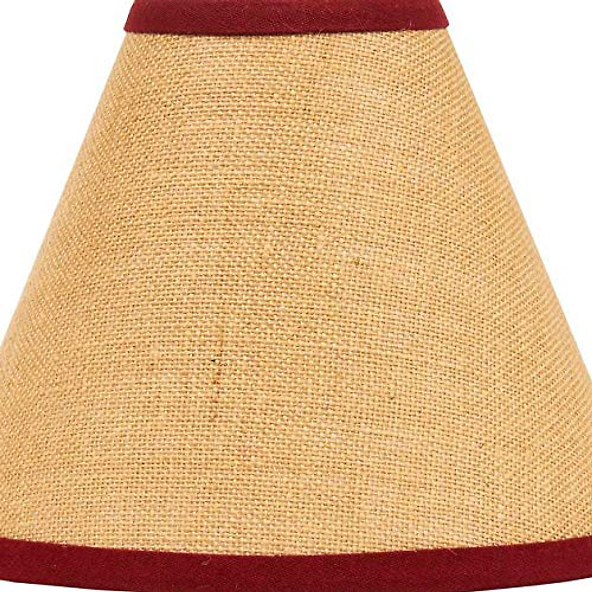 Burlap Stripe Barn Red 10" Bulb Clip Fabric Lamp Shade by Raghu