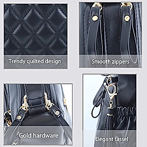 ELDA Quilted Crossbody Bags for Women Multi Pocket Shoulder Bag Soft PU Leather Ladies Purses and Handbags