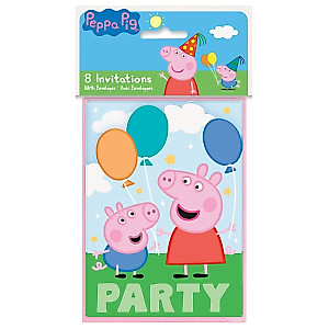 Unique 30382060 Peppa Pig Birthday Party Invitations - 8 Count