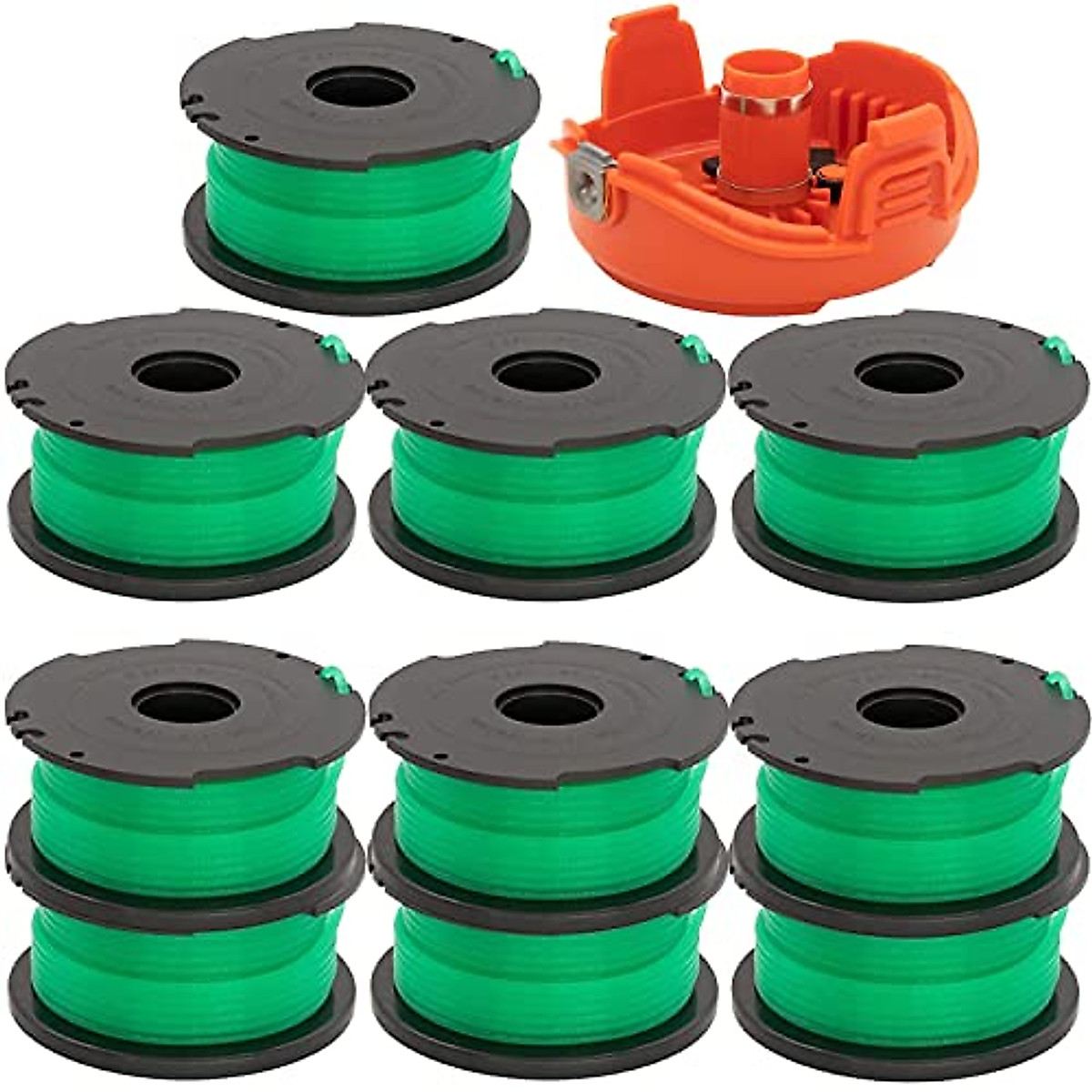 BOOTOP PIN SF-080 Replacement Spool SF-080-BKP for Black and Decker GH3000 LST540 GH3000R String Trimmer Weed Eater SF080 Auto Feed Spool Line 20ft 0.080" with 90583594 Cap Covers Parts