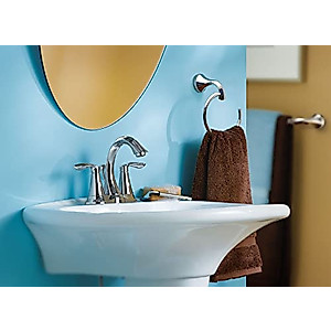 Moen Eva Chrome Two-Handle Centerset Bathroom Sink Faucet with Drain Assembly for 3-hole Installation Setups, 6410