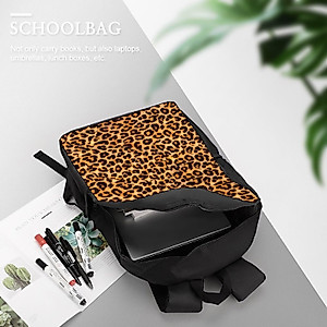 Animal Leopard Print Travel Backpack Casual 17 Inch Large Daypack Shoulder Bag with Adjustable Shoulder Straps