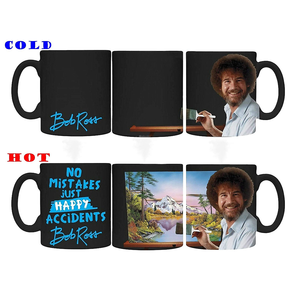 Bob Ross No Mistakes Just Happy Accidents Heat Change Mug