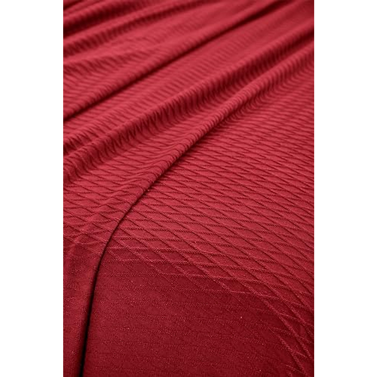 Superior Diamond Weave Blanket, 100% Cotton Cover for Home, Couch, Bed, Soft, Warm Blankets, Boho Aesthetic, Comfy, Cozy, and Cute Covers, Decorative Bedding Essentials, King, Burgundy
