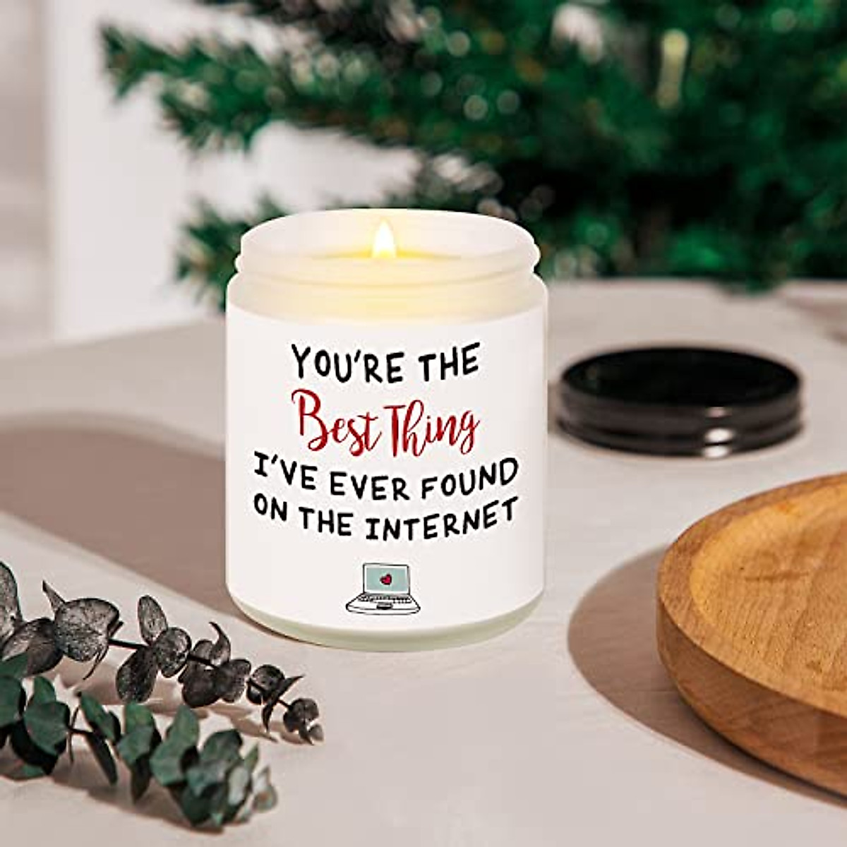 BAUBLEDAZZ Romantic Gifts for Her, Him, Birthday Gifts for Wife, Gifts for Girlfriend from Boyfriend, Funny Scented Candles for Husband, Wife, Boyfriend, 7oz Soy Wax Candle (Lavender)