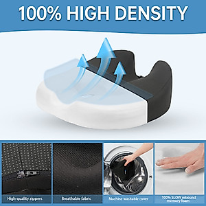 GSPSCN Donut Seat Cushion to Relief Hemorrhoid Orthopedic Tailbone Pain,Portable Memory Foam Donut Pillow for Prostate,Postpartum,Coccyx,Bed Sores,in Office Chairs,Computer Desk Chair,Cars