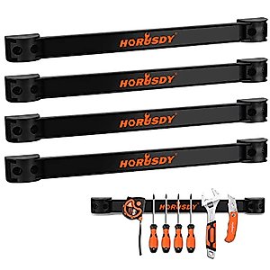 HORUSDY 12" Magnetic Tool Holder Strip, 4-Pack Tool Magnet Bar for Garage Organization, Shop Organization, Mounting Screws Included.