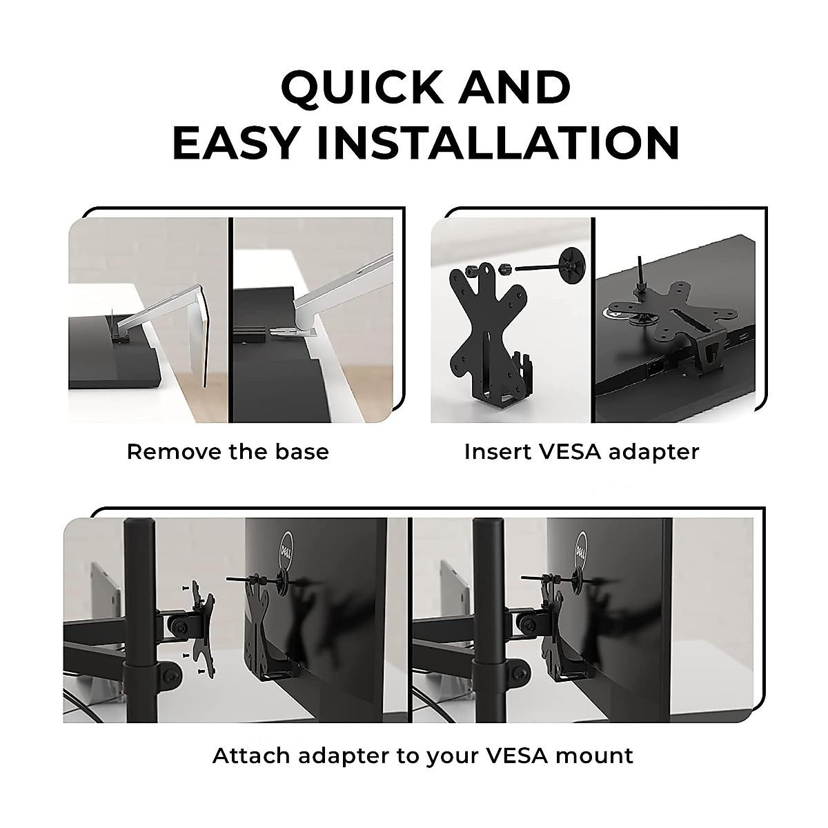 HumanCentric VESA Mount Adapter Compatible with Dell Monitors, VESA Adapter for Monitor S2318H, S2218H, S2319NX, S2419NX, S2718H, S2719H, S2719HN, SE2219H, SE2419HR, SE2419HX, SE2719H