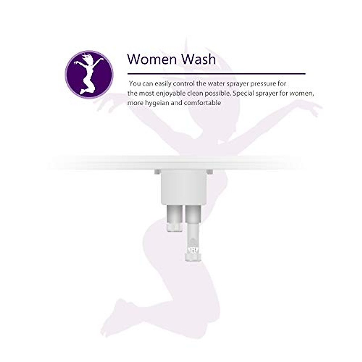 ABHQP Self Cleaning Hot and Cold Water Bidet - Dual Nozzle (Male & Female) - Non-Electric Mechanical Bidet Toilet Attachment - With Temperature 12 Mo warranty 30 Day Guarantee (BHCW01)