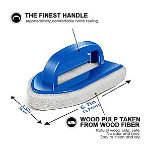 Topmart Swimming Pool Brush Set,18" Pool Brush Head with 4-Section Aluminum Pole and Hand Sponge Brush,Pool Scrub Brush with EZ Clips,Pool Brushes for Cleaning Pool Wall,Tile and Floor